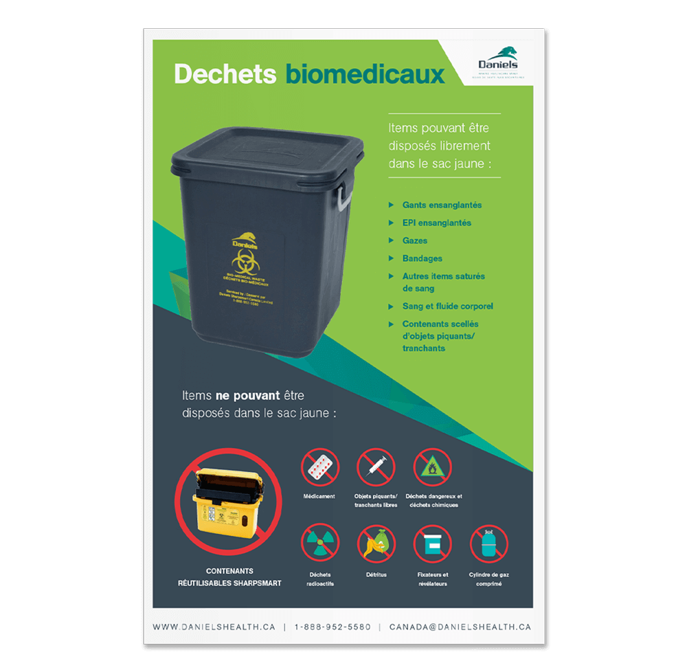 Biomedical Waste Black Tub Poster | French | Daniels Health Biomedical Waste Black Tub Poster | French | Daniels Health
